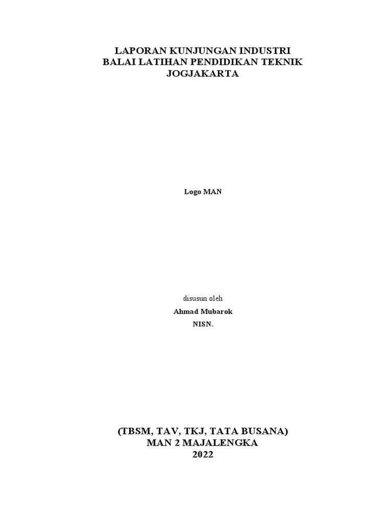 Format Laporan Kunjungan Industri | PDF