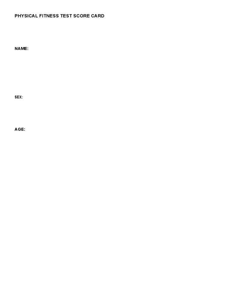 PFT Score Card 2022 2023 | PDF