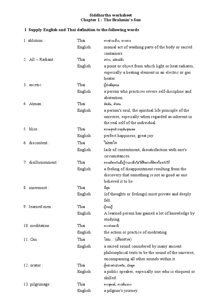 Siddhartha Chapter 1 | PDF