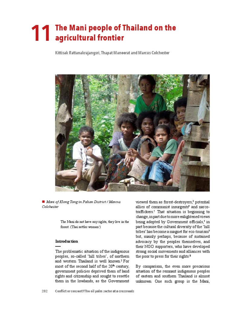 Conflict or Consent Chapter 11 Mani People Thailand Agricultural ...