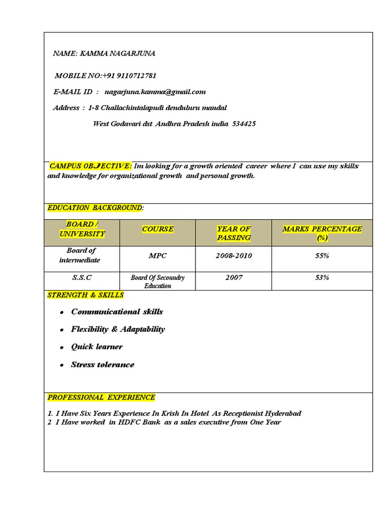 Nagarjuna Resume Malta | PDF | Business | Self-Improvement