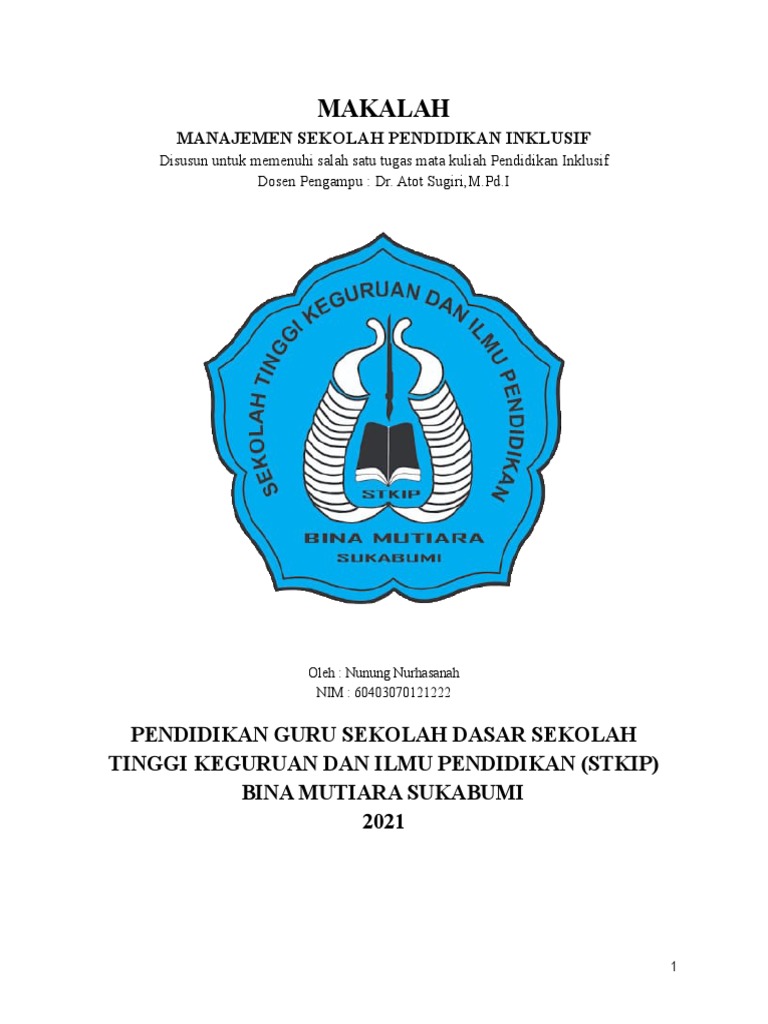 Makalah Manajemen Pendidikan Inklusif | PDF