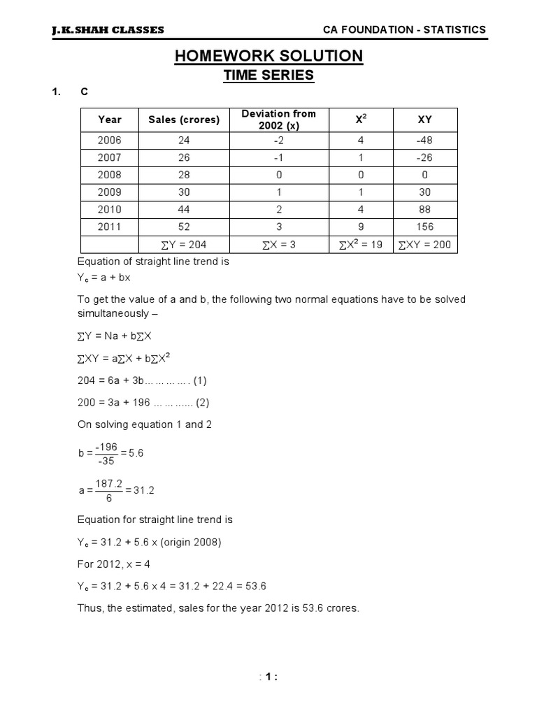 Time Series Homework Solution | PDF | Equations | Mathematics