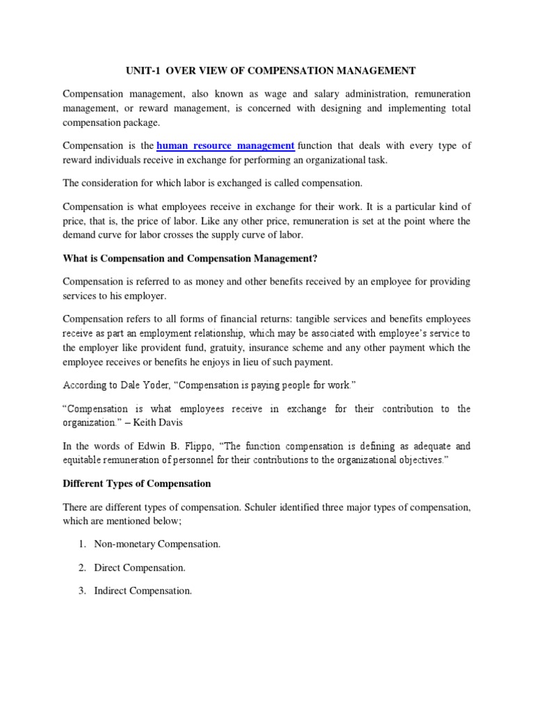 Compensation Management SEM III Notes | PDF | Cost Of Living ...