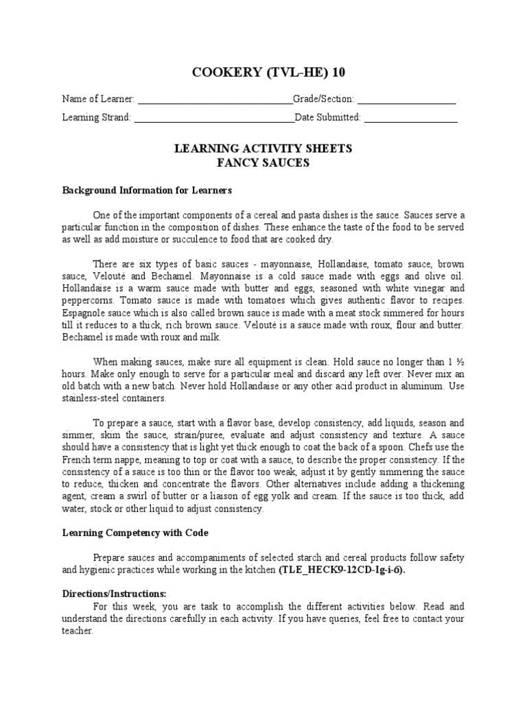 Preparing Fancy Sauces: A Guide to Making Basic and Flavored Sauces ...