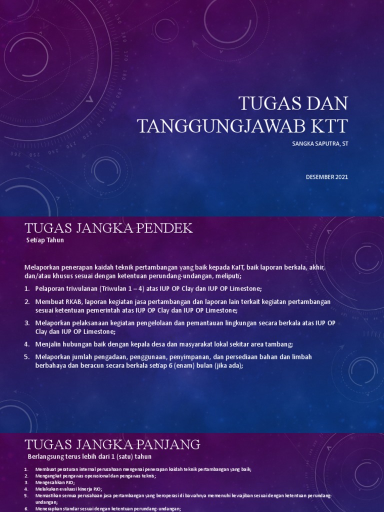 Tugas Dan Tanggungjawab KTT | PDF