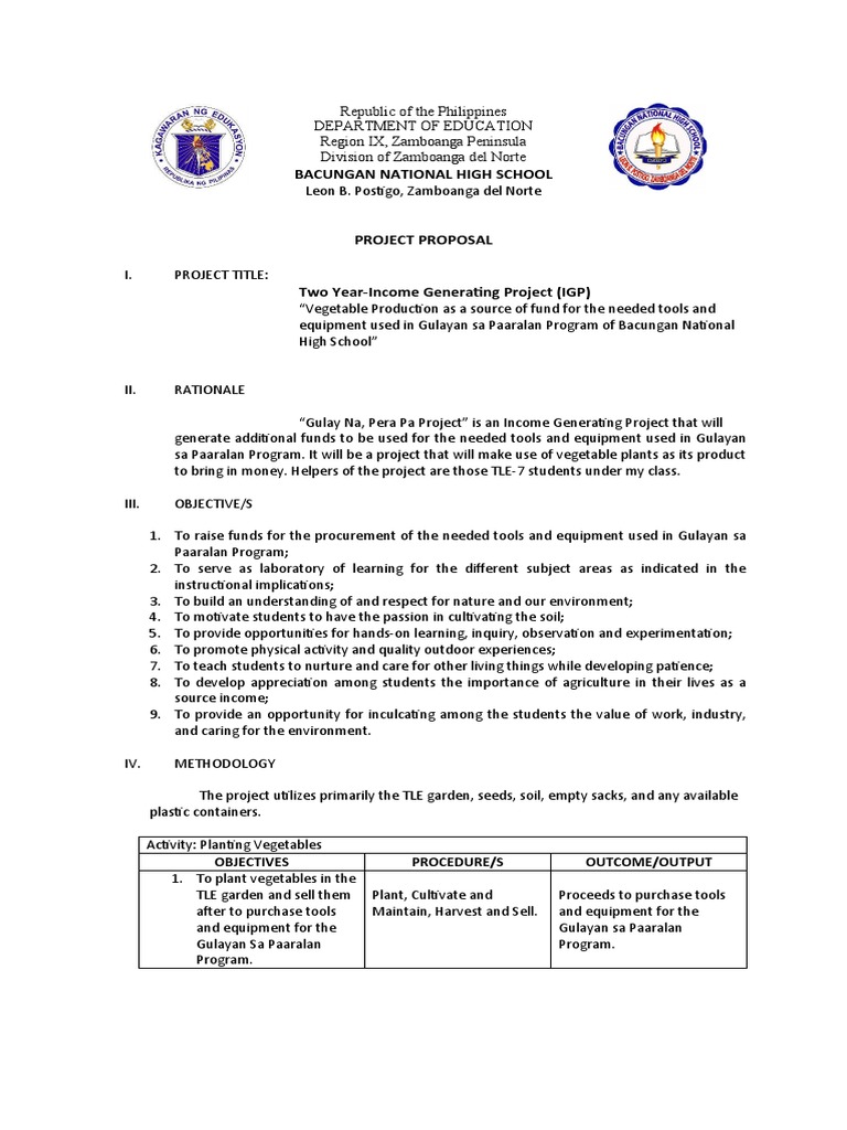 Vegetable Production Income Project Proposal | PDF | Vegetables ...