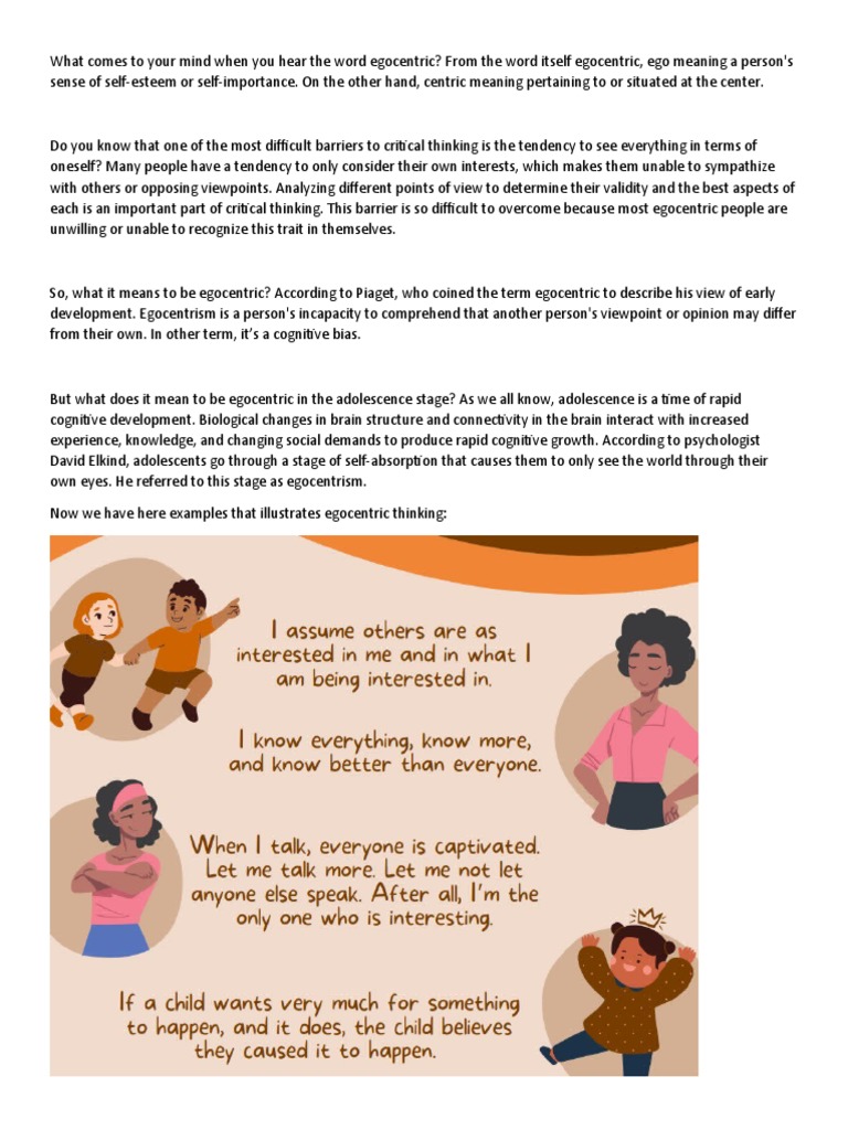 Understanding Egocentric Thinking and How to Overcome It | PDF ...