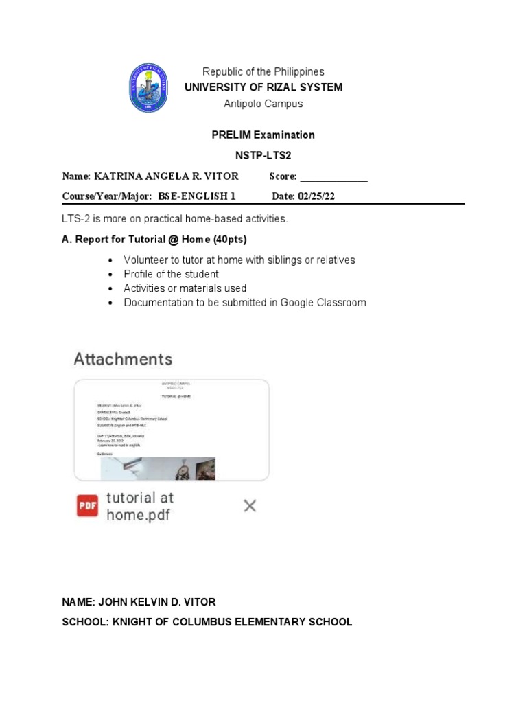 Nstp-lts2 Prelim Exam | PDF