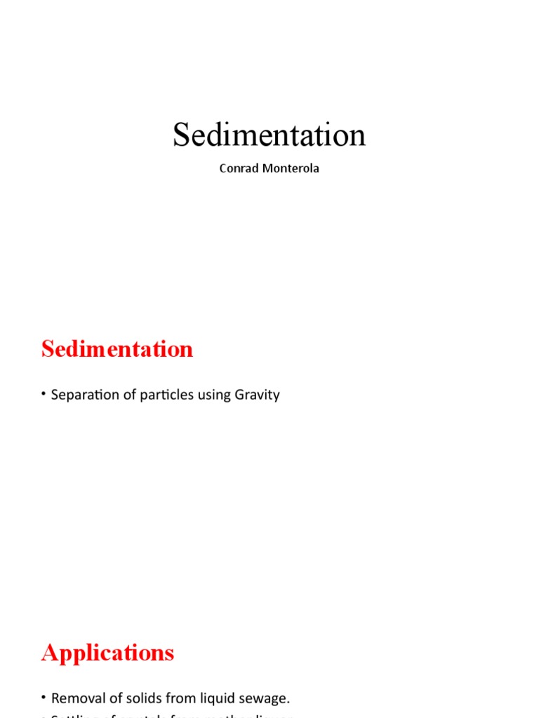 Sedimentation | PDF | Drag (Physics) | Density
