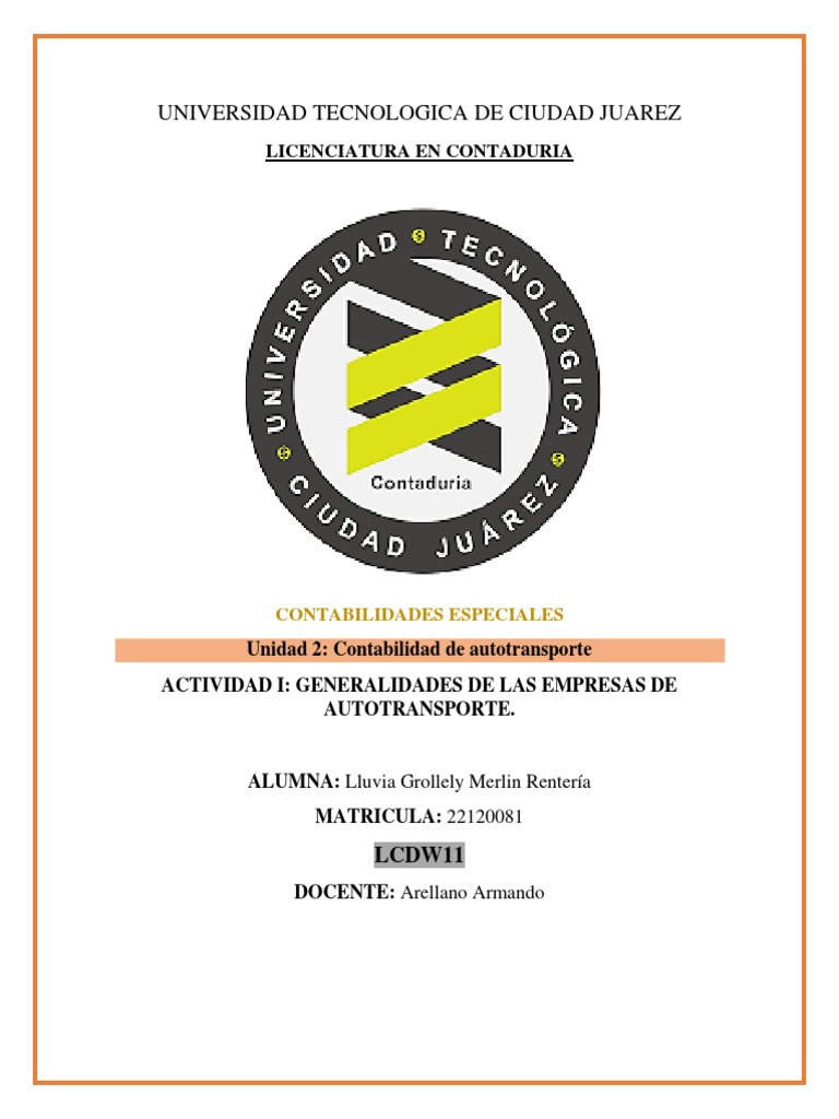 Act 1-U2-Generalidades de Las Empresas Autotransporte | PDF | Transporte | Logística