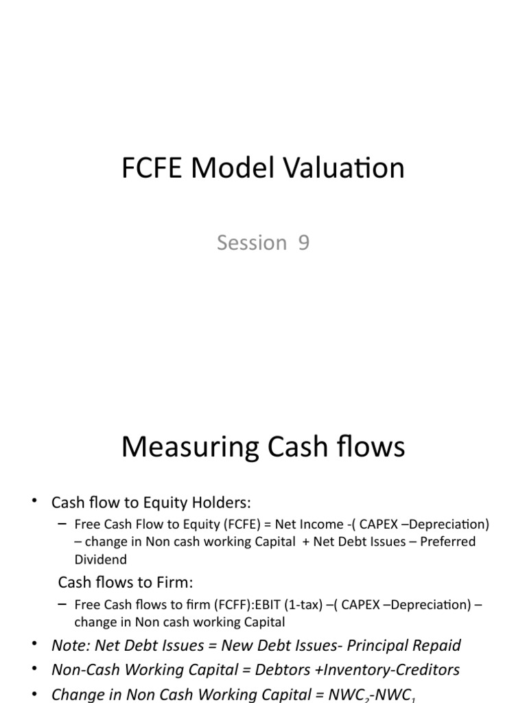 FCFE and FCFF Model Session | PDF | Free Cash Flow | Cost Of Capital