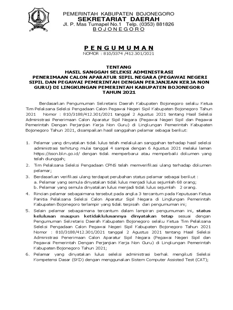 Pengumuman Fix | PDF