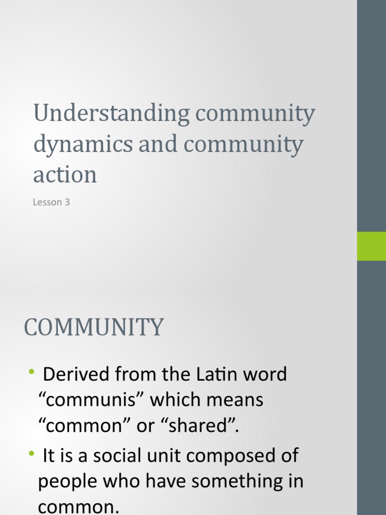 Community Dynamics & Action Guide | PDF | Community