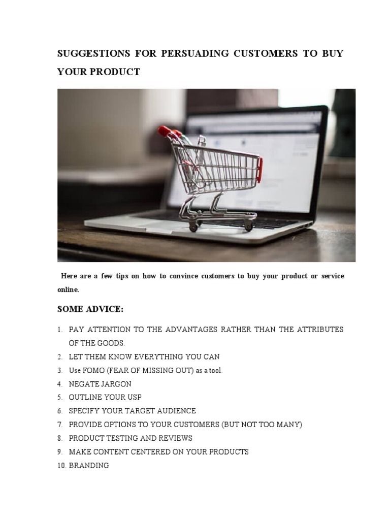 Convince Customer - Copy | PDF | Customer | Marketing