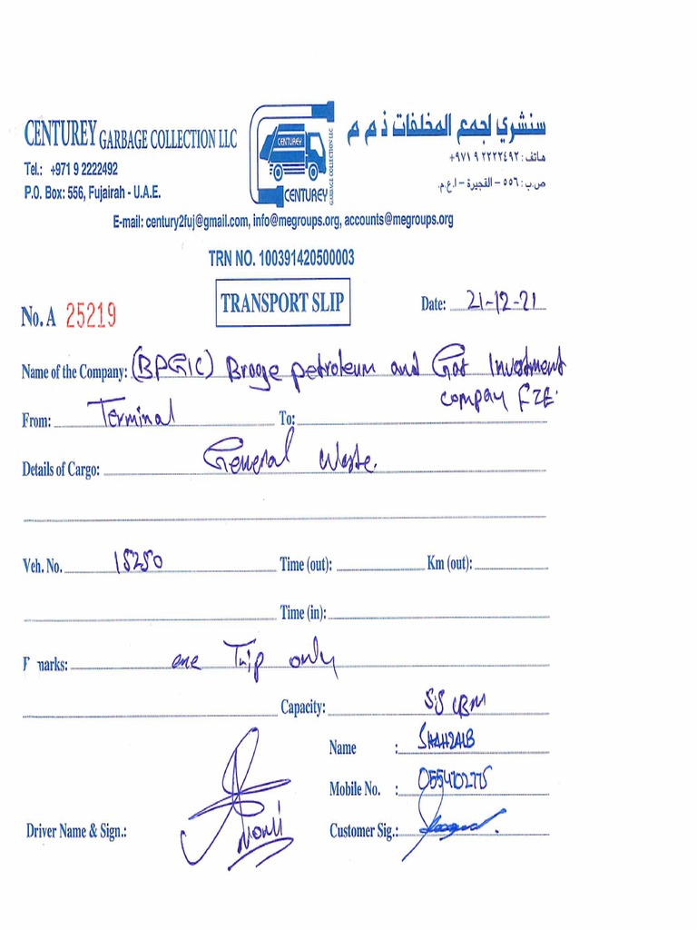 General Waste Record. | PDF