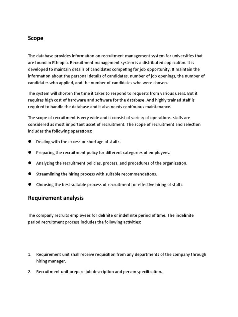 Scope | PDF | Recruitment | Business