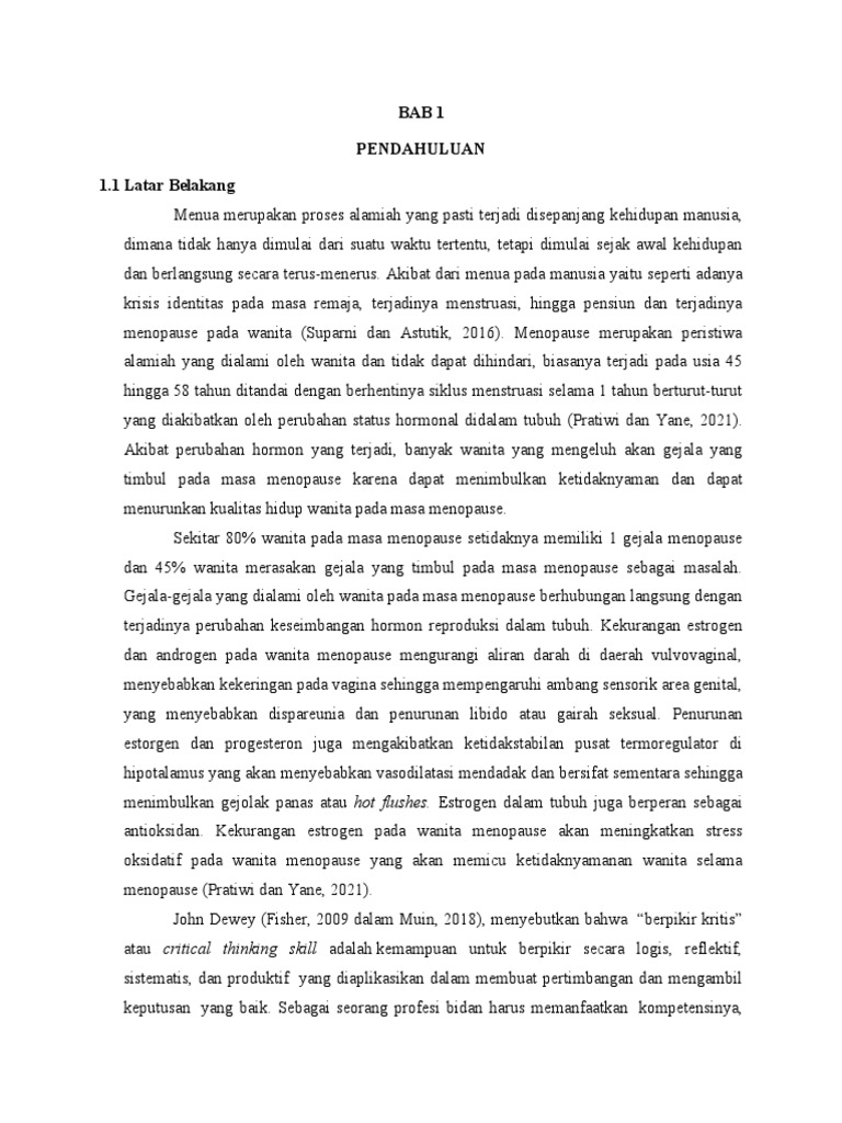 BAB 1 Menopause Bu Dwi | PDF | Kesehatan Holistik | Sains & Matematika