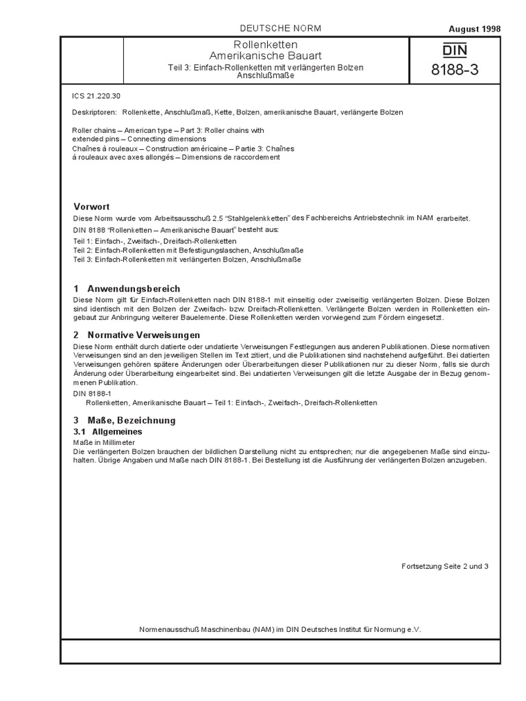 Din8188 3 - 1998 08d | PDF