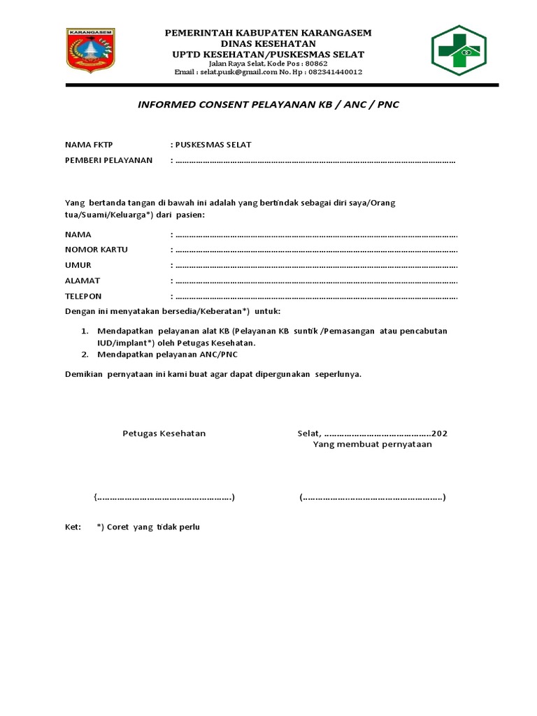 Informed Consent Pelayanan Kb2 | PDF | Sains & Matematika