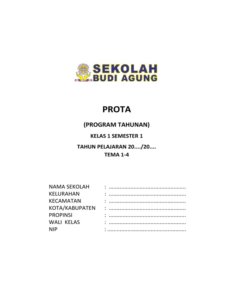 PROTA Kelas 1 Semester 1 | PDF