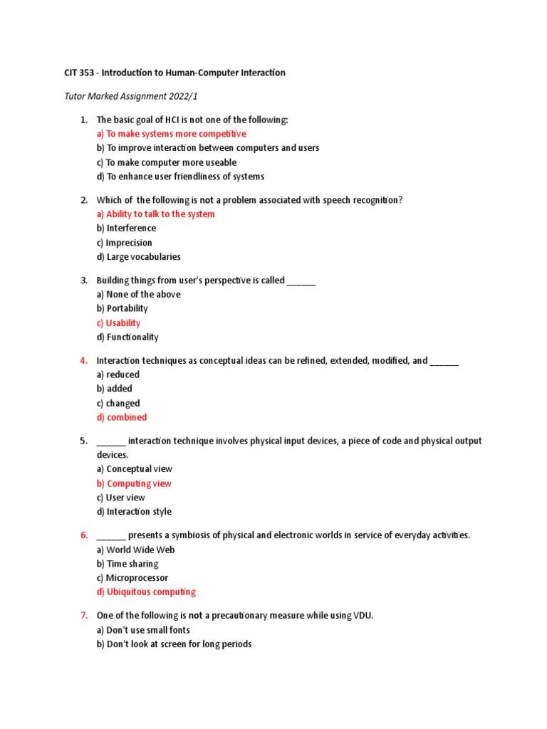 Tma Cit353 | PDF | Human–Computer Interaction | Computer Engineering