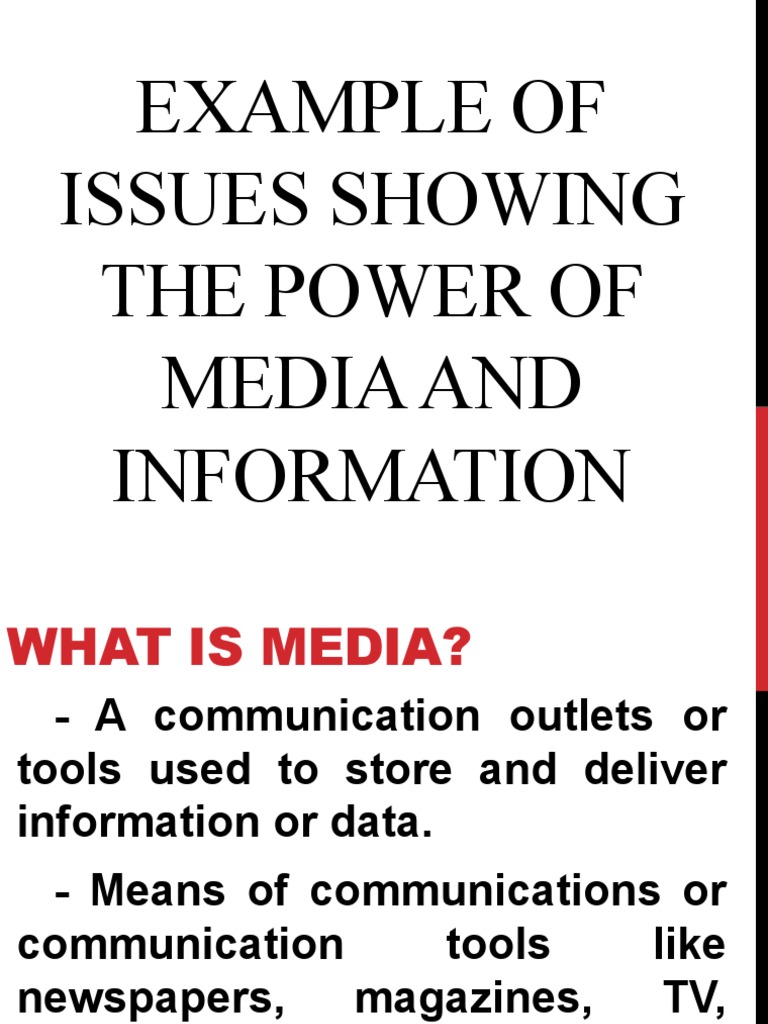 Example of ISSUES Showing The Power of Media | PDF | Mass Media ...