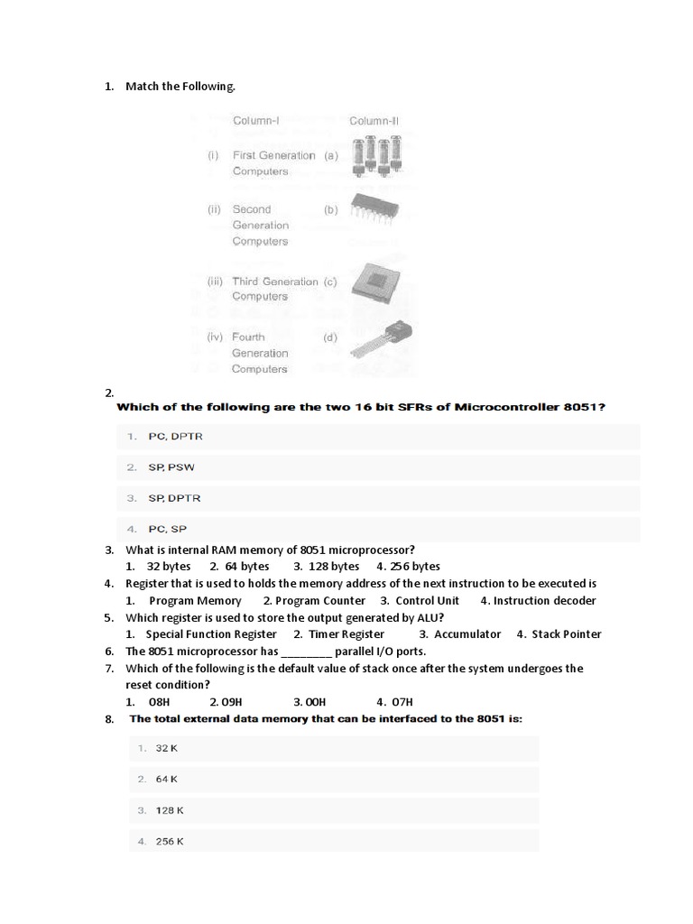Microcontroller MCQ | PDF | Computer Hardware | Electronics
