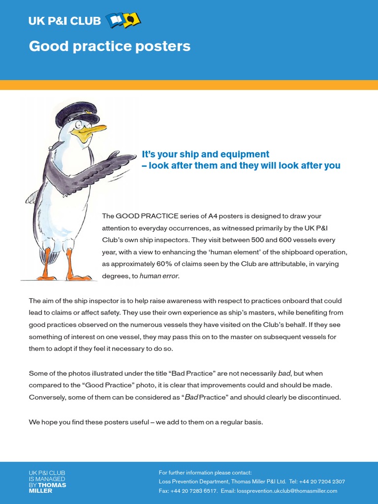 Good Practices UK PI CLUB Poster | PDF | Ships | Equipment