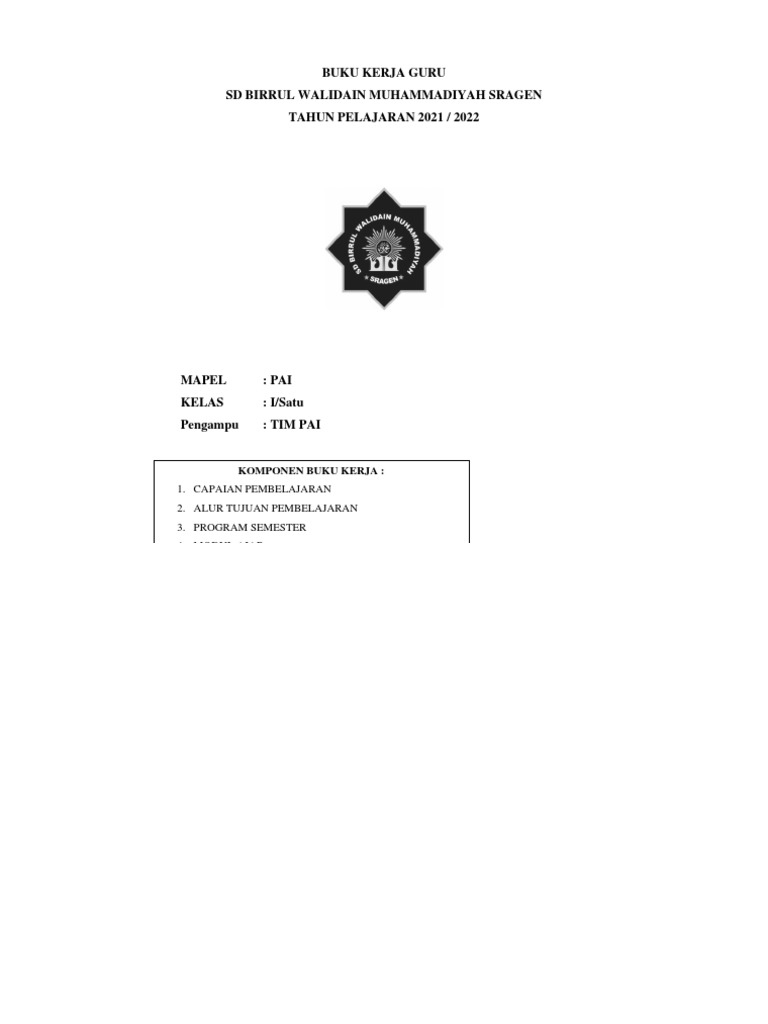 Pai Kelas 1 Sd Pdf