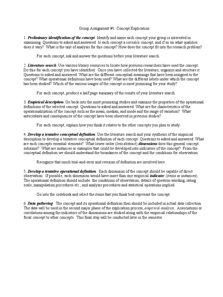 Concept Explication Assignment | PDF | Theory | Concept