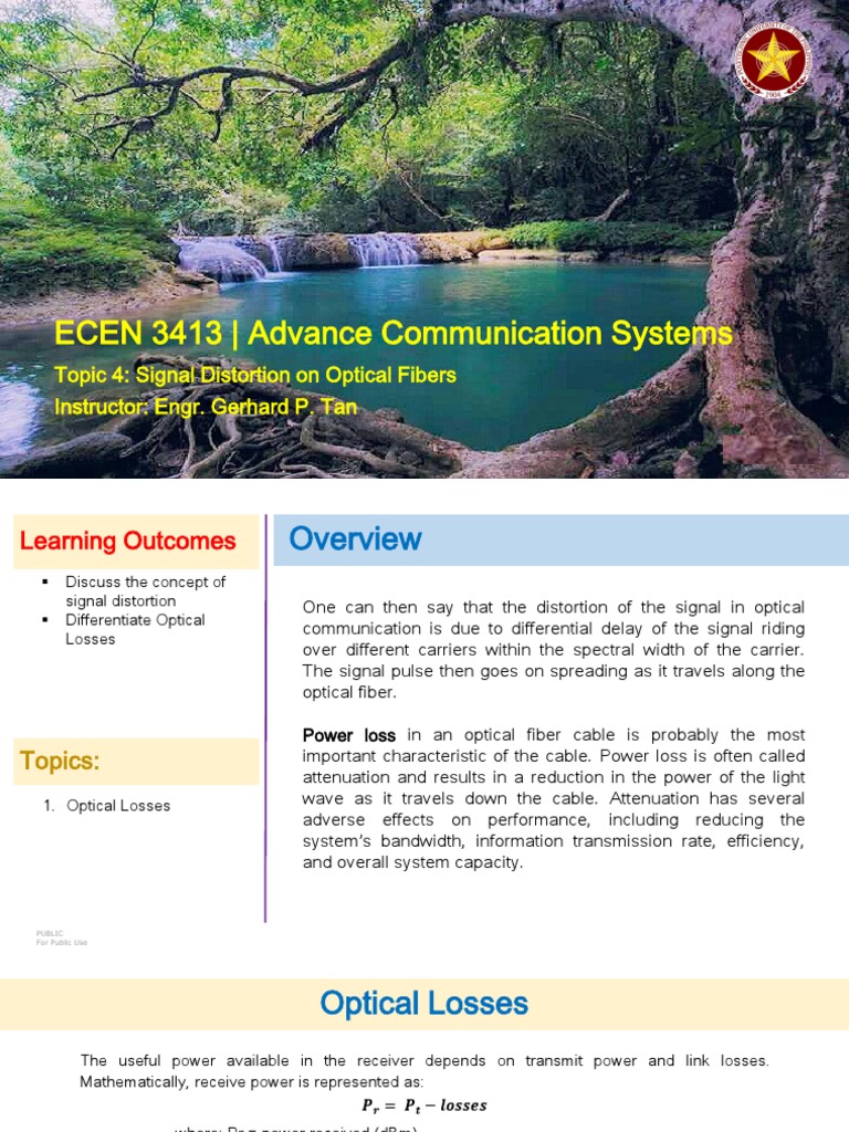 ACS Topic 4 - Signal Distortion On Optical Fibers | PDF | Optical Fiber ...