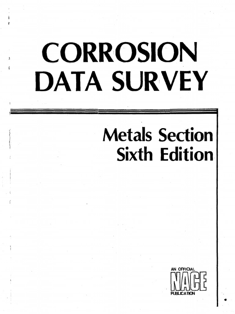 NACE Corrosion Data Survey Metal Section 6th Ed Nace Publisher 1985 | PDF | Corrosion ...
