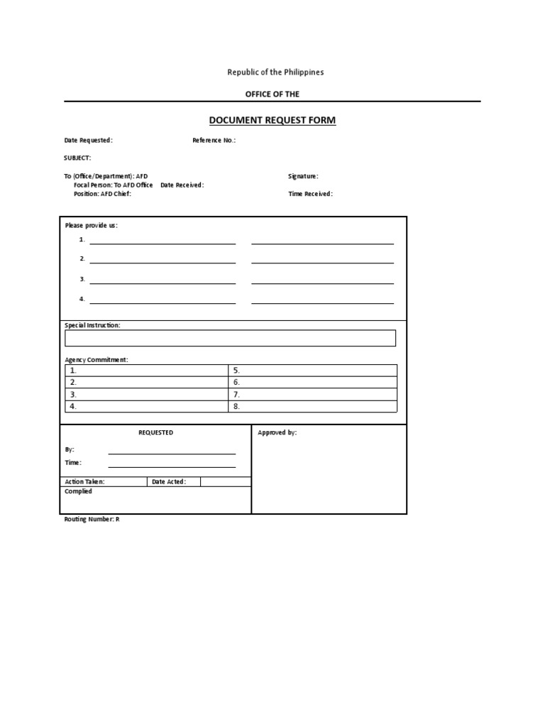 Document Request Form Template | PDF