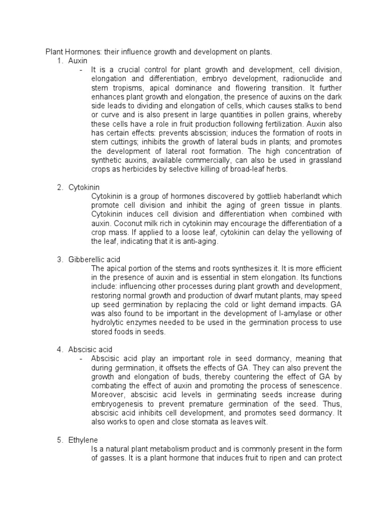 An In-Depth Look at the Major Plant Hormones and Their Role in ...