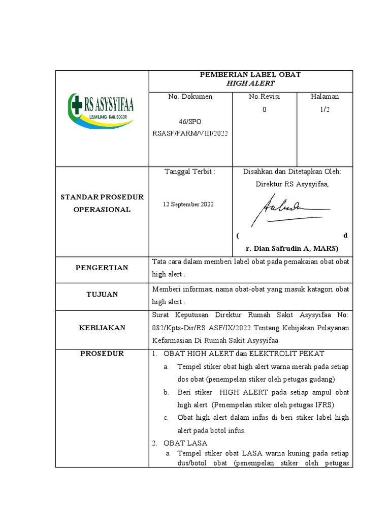 Sop Pemberian Label | PDF