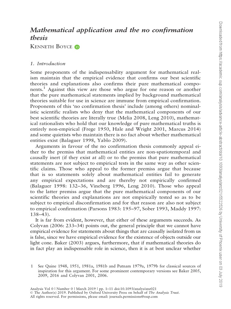 Mathematical Application and The No Confirmation | Download Free PDF | Empirical Evidence | Theory