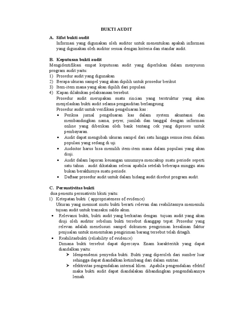 Bukti Audit | PDF