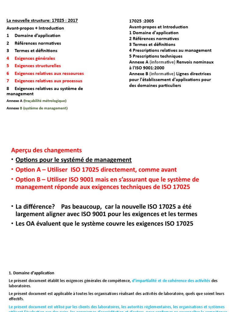 Présentation ISO 17025 VS 2017 | PDF | Organisation internationale de normalisation | Management ...