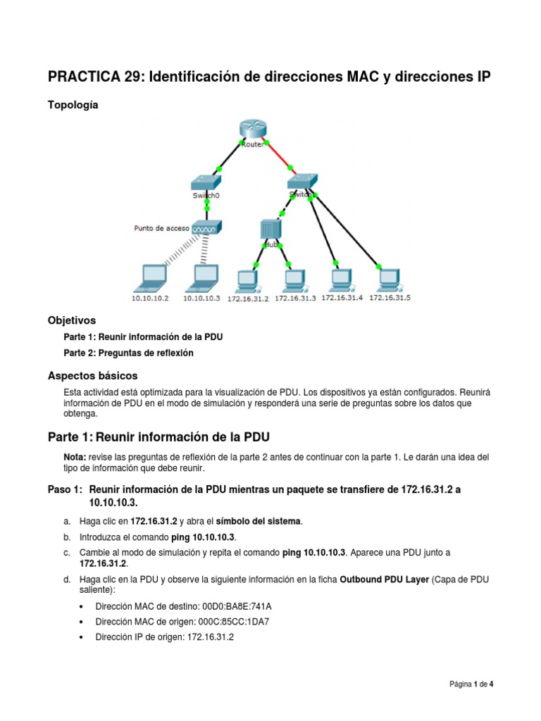 Identificación de Direcciones MAC e IP | PDF | Protocolos de internet ...