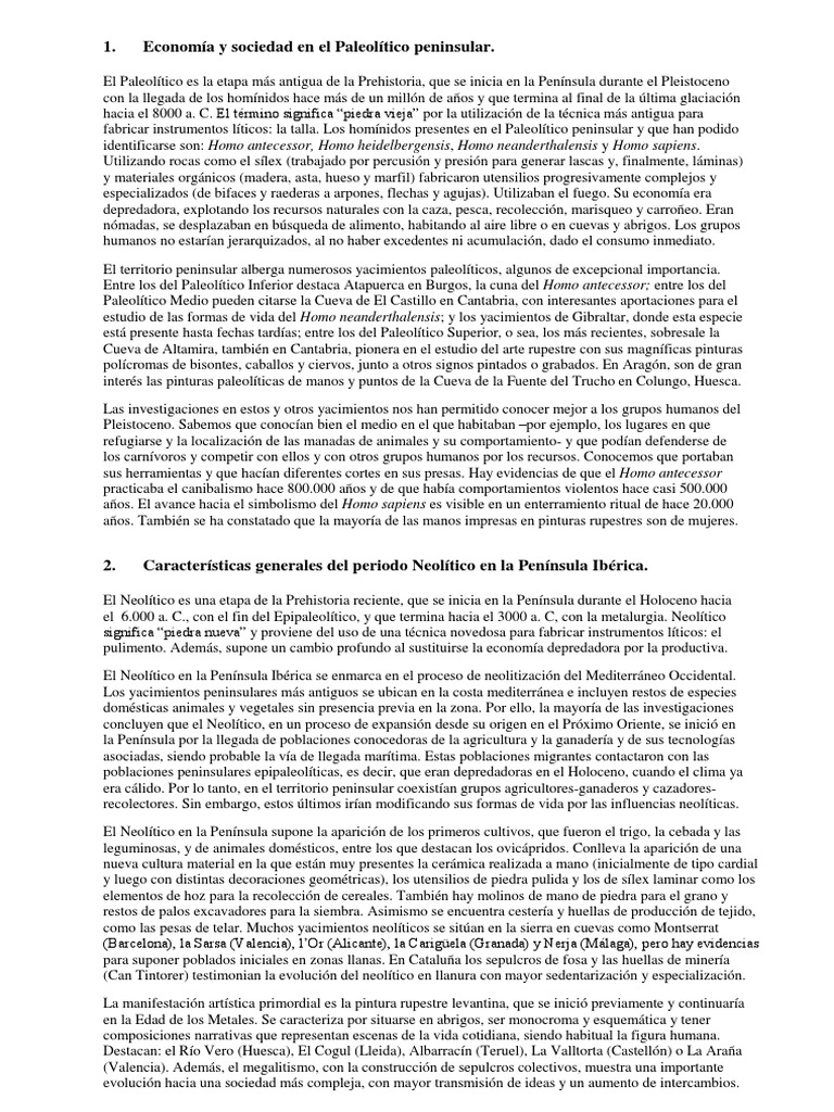 25 Preguntas Cuestión 1 Evau Historia Respuestas Por Elvira Pdf Al