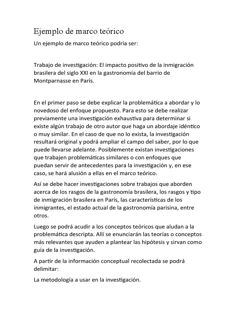 Ejemplo de Marco Teórico | PDF