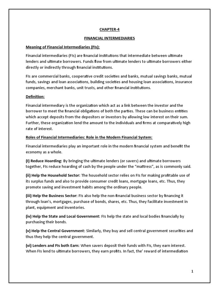 IFS - Chapter 4 | PDF | Non Bank Financial Institution | Loans