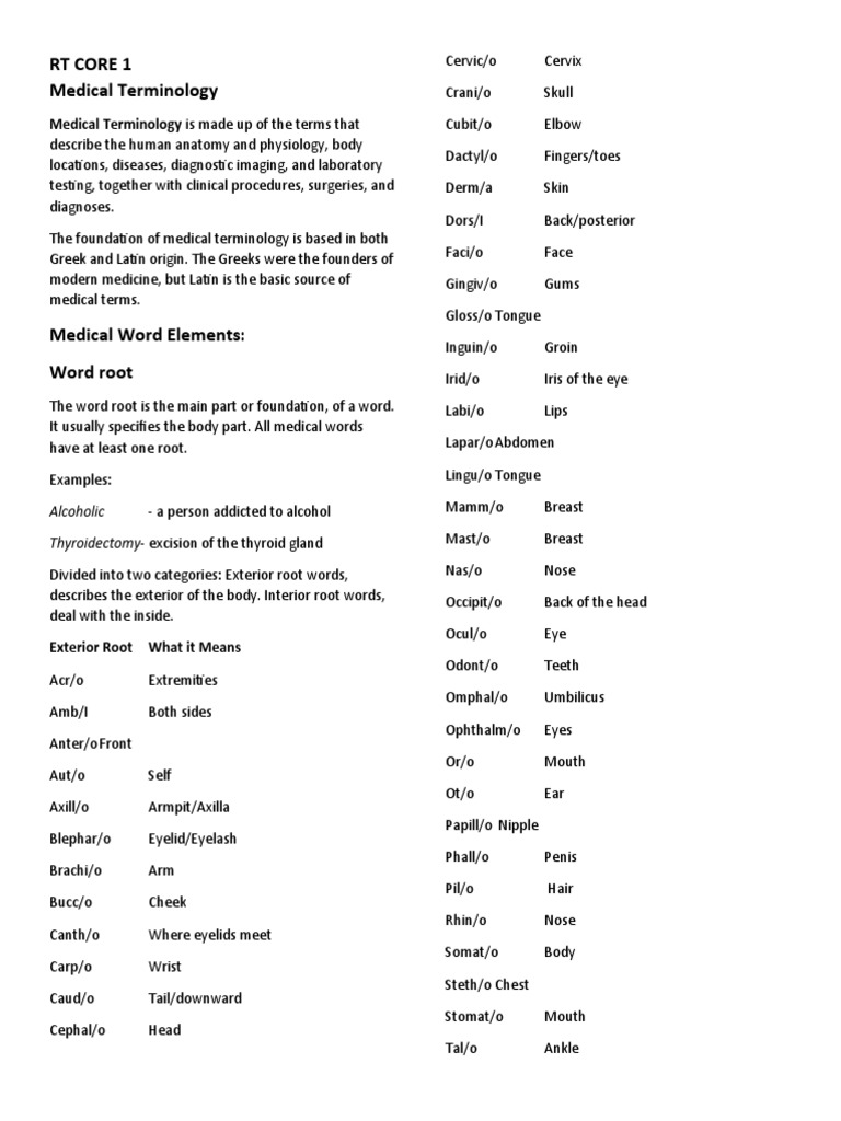 Medical Terminology | PDF | Surgery | Anatomy
