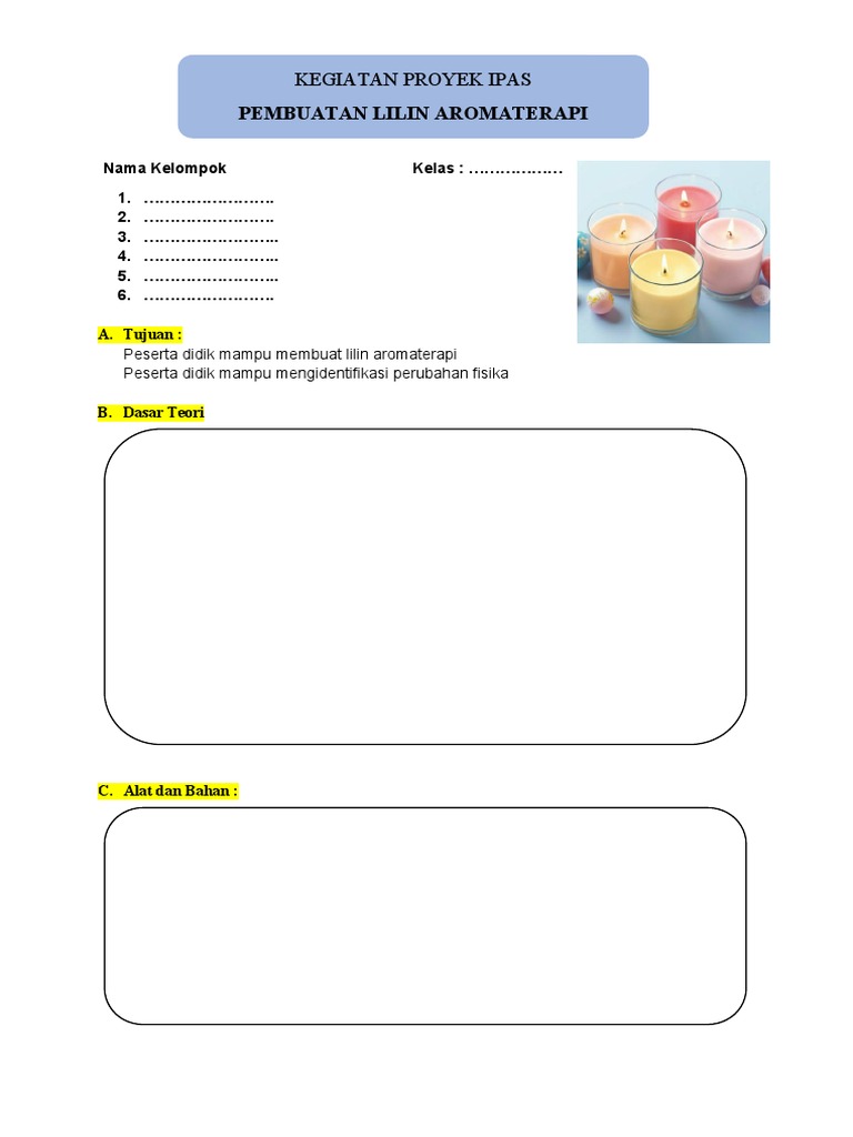 LKPD Pembuatan Lilin Aromaterapi | PDF