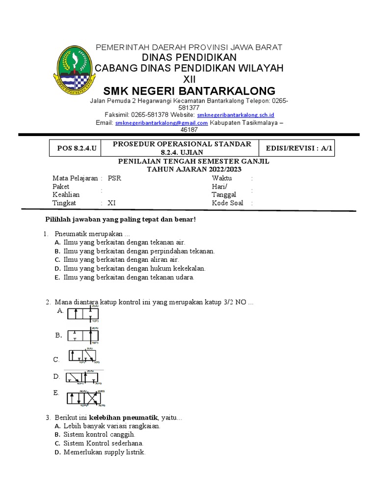 Soal PTS KLS Xi PSR | PDF