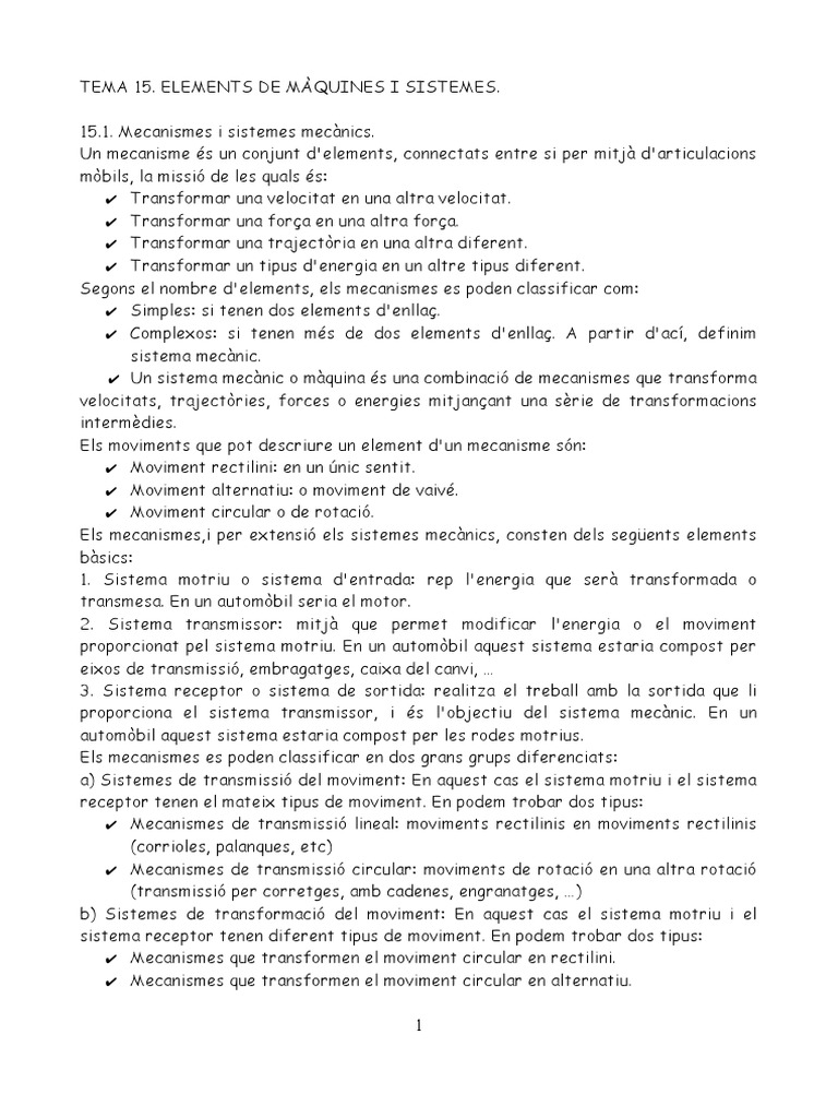 TEMA 15. Elements de Maq | PDF