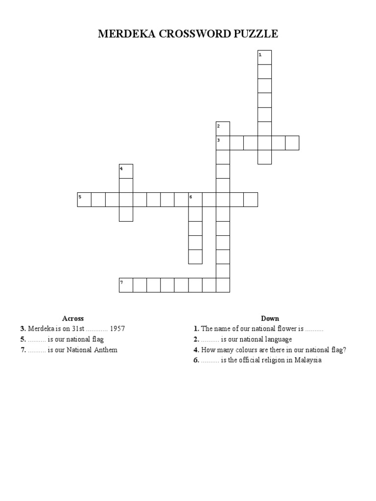 Merdeka Crowssword Puzzle | PDF | Home & Garden