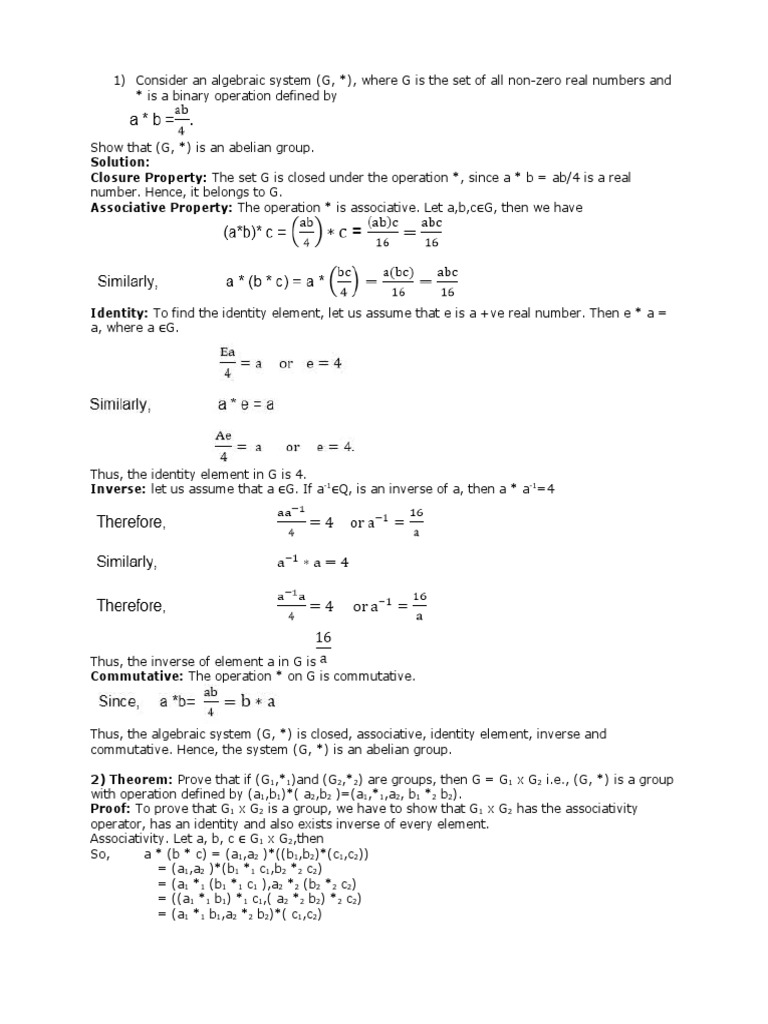 Groups Examples | PDF | Group (Mathematics) | Mathematical Objects