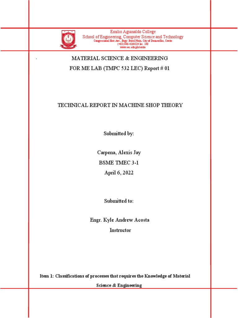 Matsci For Me Lab Technical Report | PDF | Air Conditioning | Refrigerator